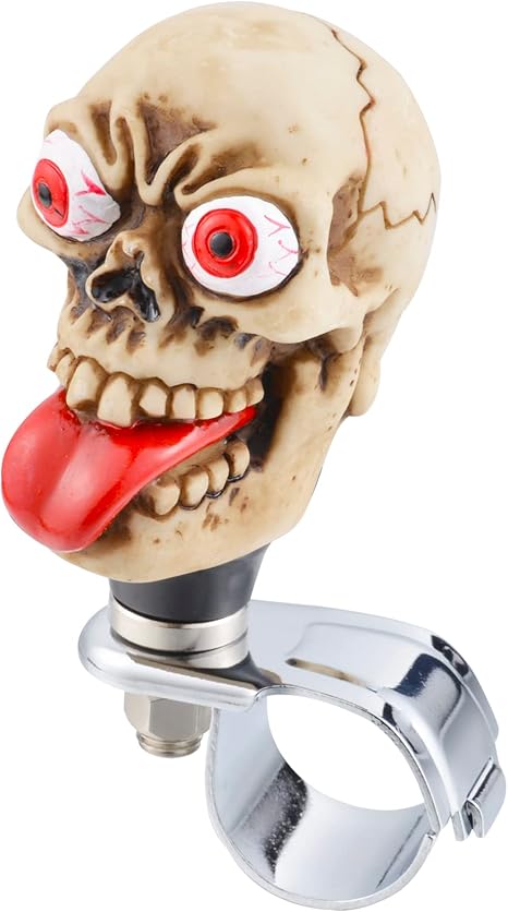 Arenbel Skeleton Head Steering Wheel Spinner Knob Car Turning Suici ...