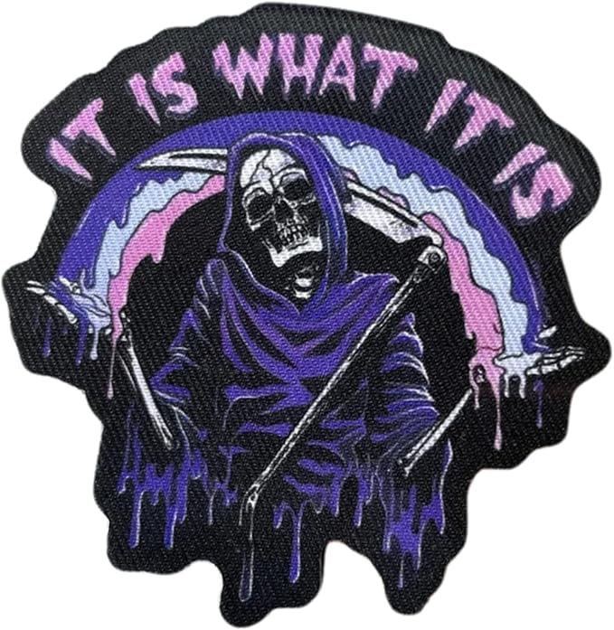 Spooky Halloween Patch - Punk It is What It is Skull Meme Patches ...