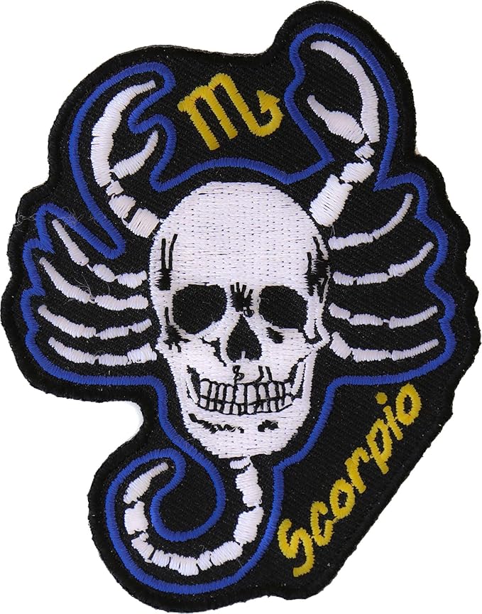Scorpio Skull Zodiac Sign Patch, Skull Patches – Awesome Skulls
